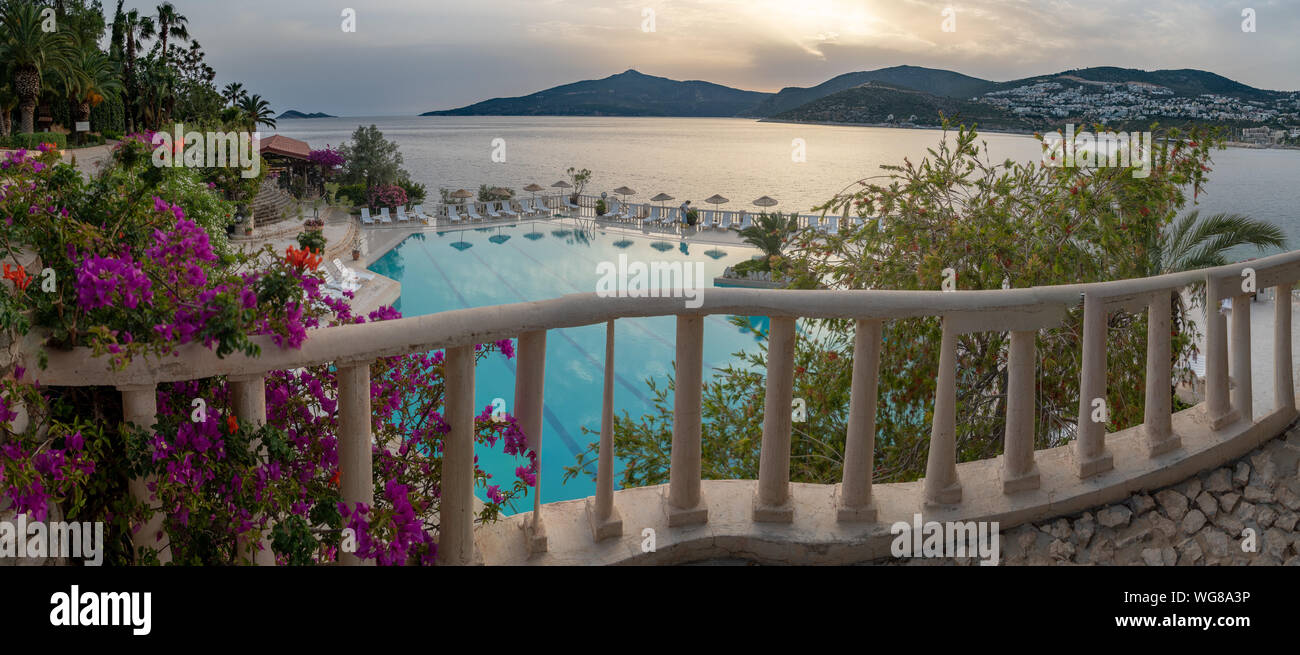 View of pool and flowers in luxury hotel hi-res stock photography and ...