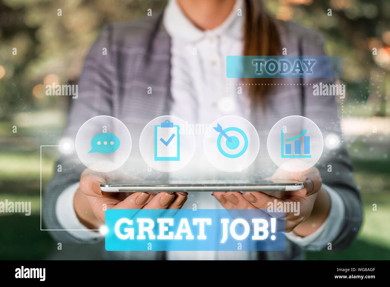 Female boss praising employee hi-res stock photography and images - Alamy