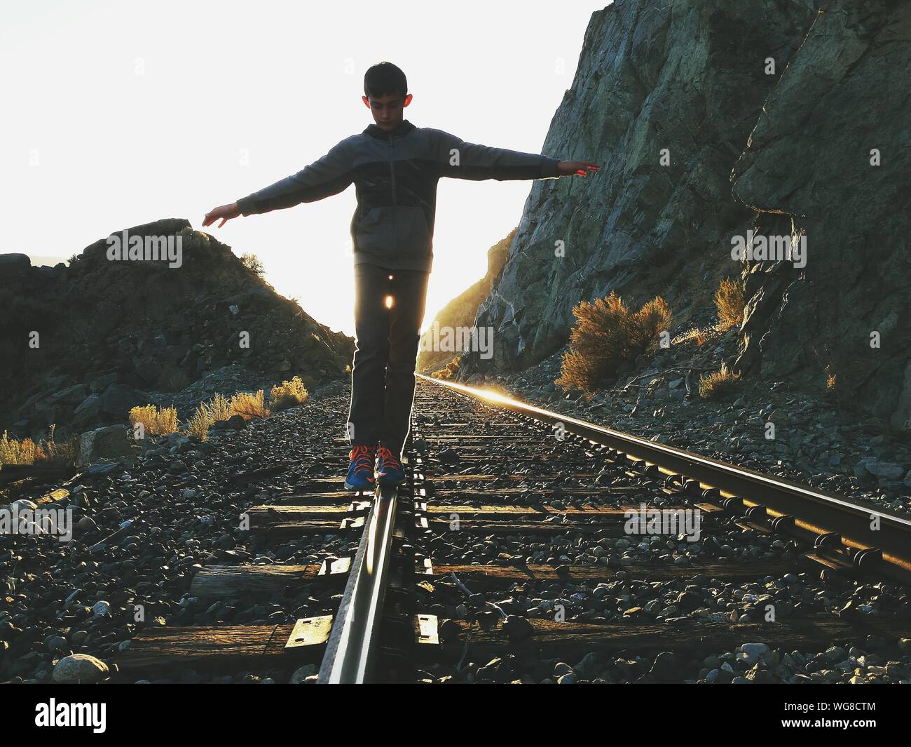 Balance on railroad hi-res stock photography and images - Alamy