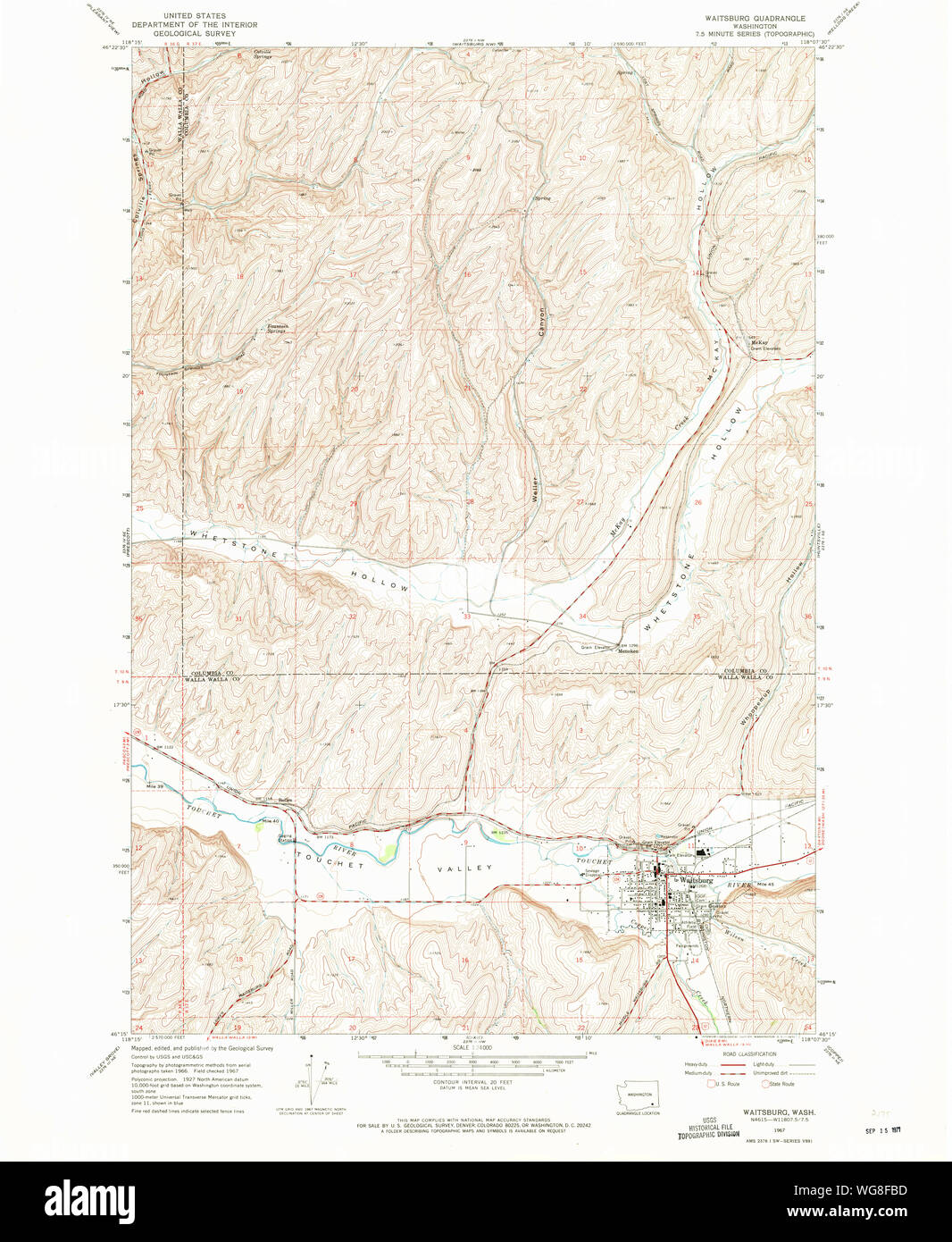 Map of waitsburg washington hi-res stock photography and images - Alamy