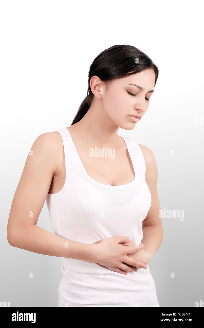 Body Pain. Beautiful Woman Feeling Pain In Elbows, Painful Arm Stock ...