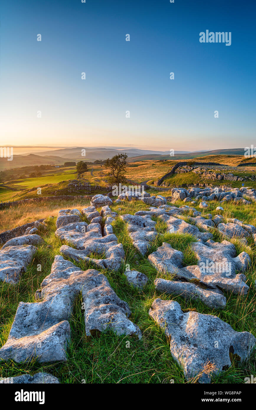 A limestone pavement at the Winskill Stones near Settle in the ...