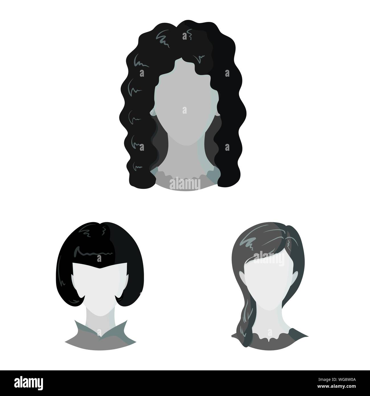 Vector design of character and profile symbol. Set of character and ...