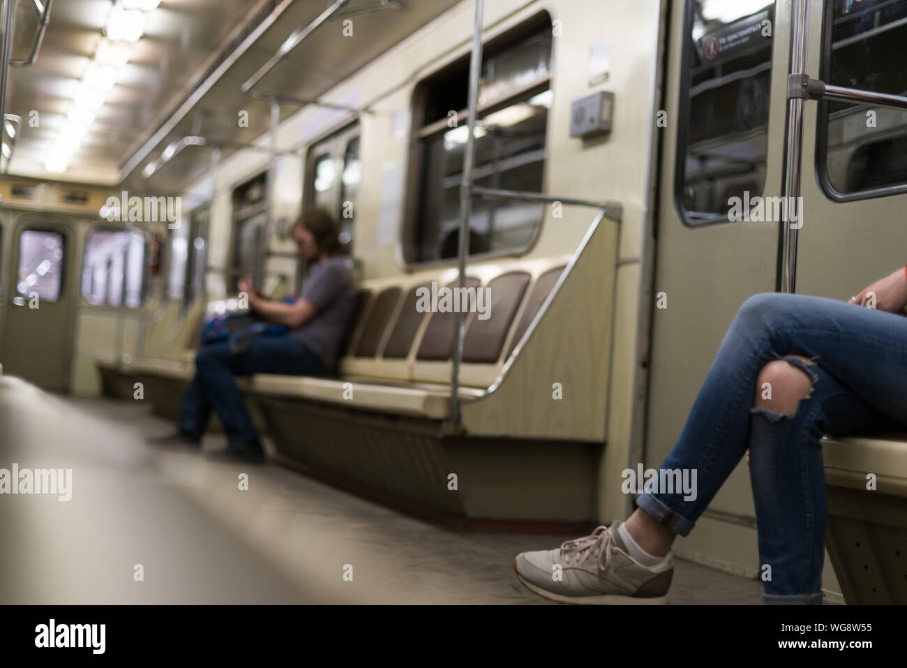 Two people sitting in train hi-res stock photography and images - Alamy