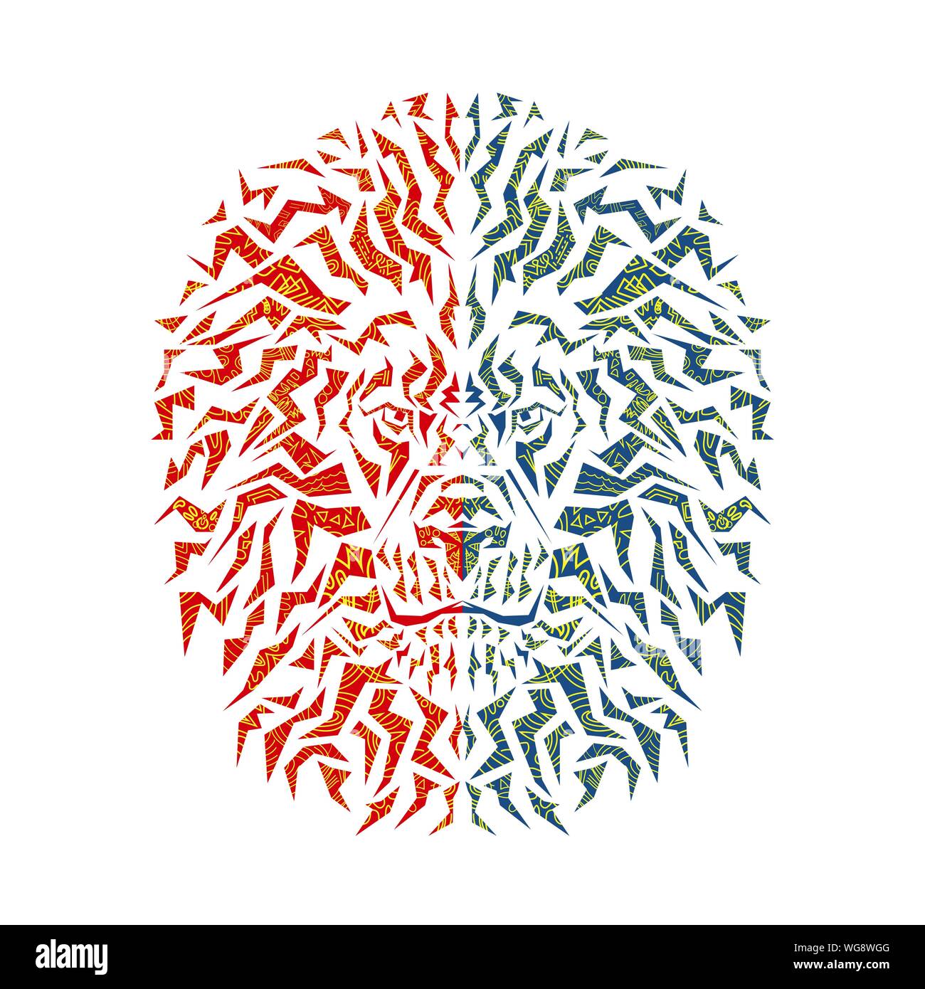 color design of lion head on white background. vector illustration ...