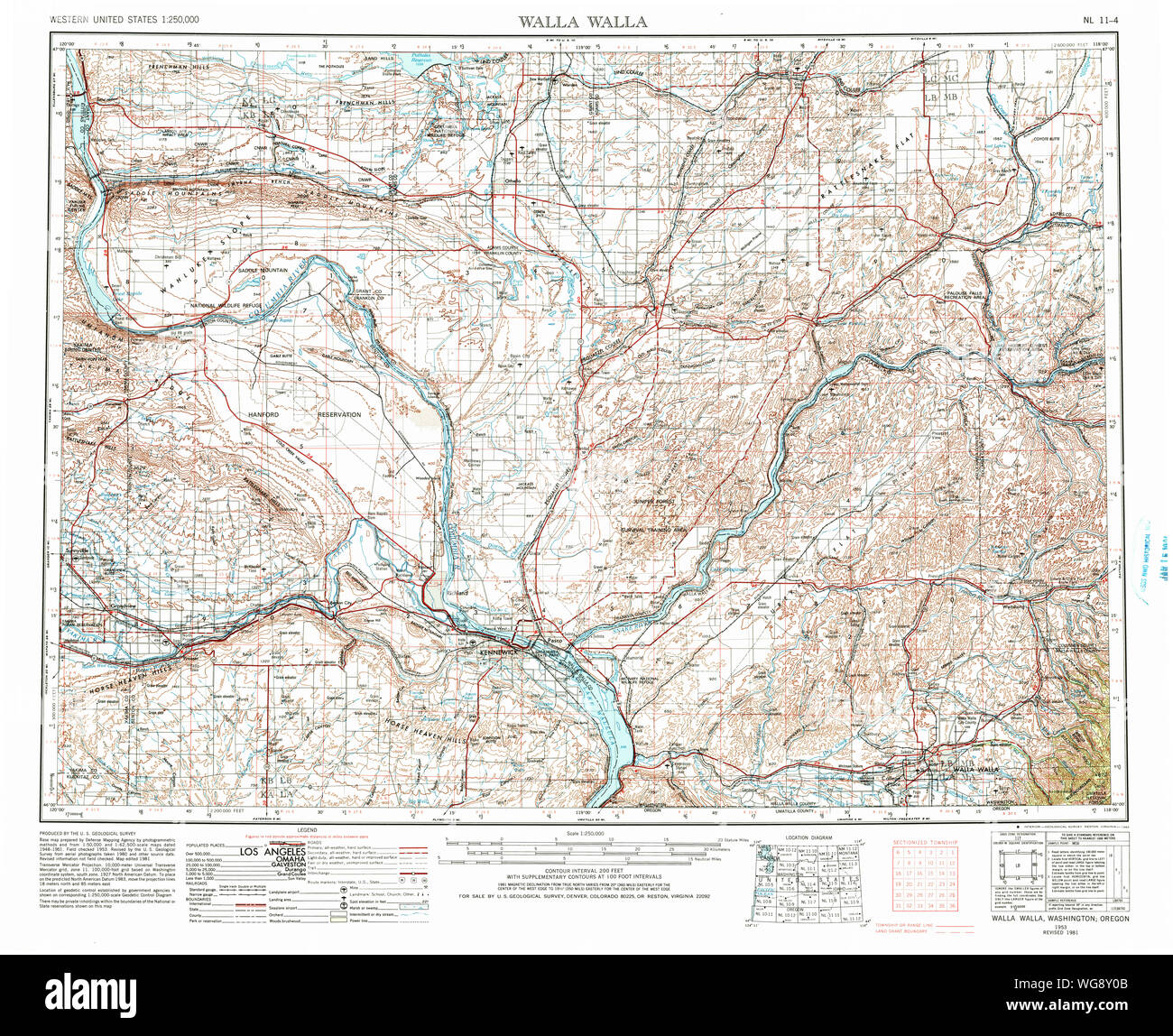 Map of walla walla washington hi-res stock photography and images - Alamy