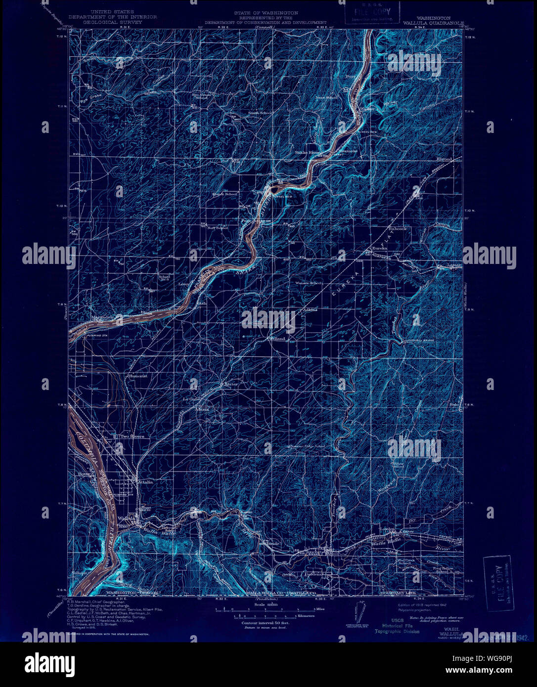 Map of wallula washington hi-res stock photography and images - Alamy