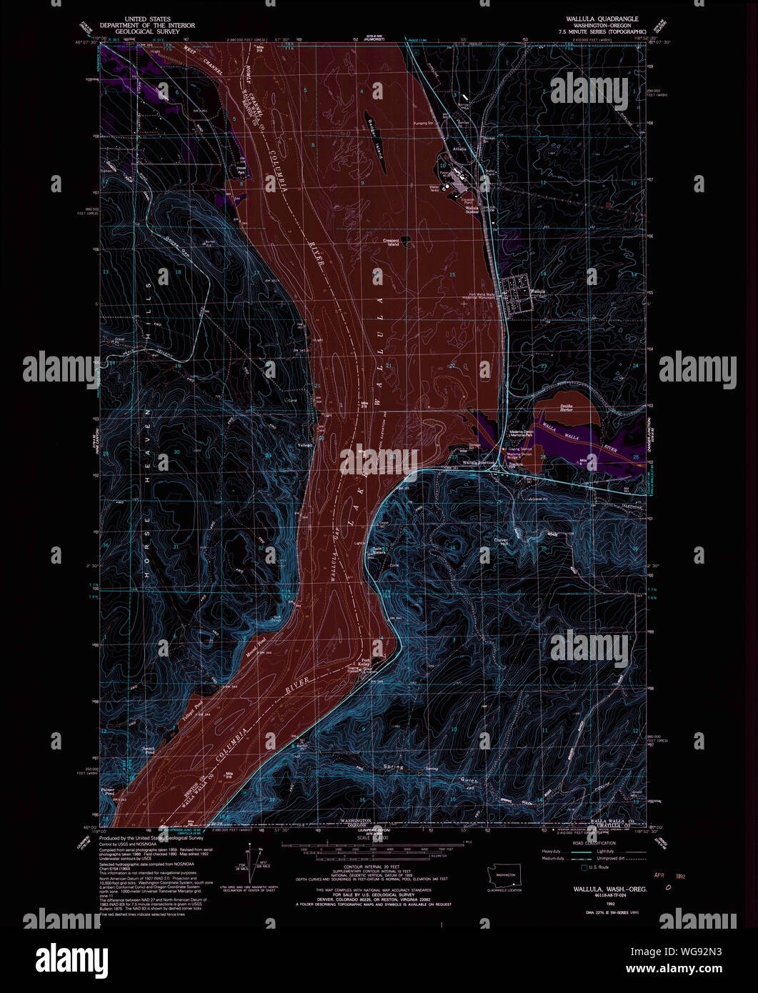 Map of wallula washington hi-res stock photography and images - Alamy