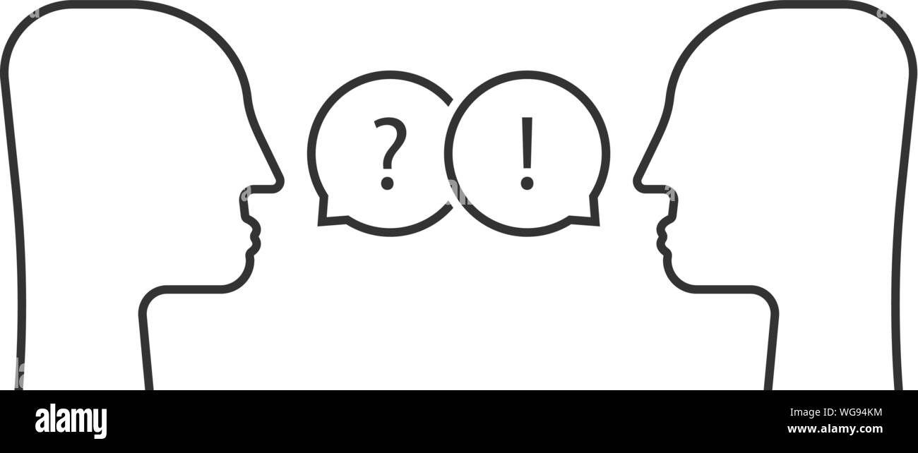 thin line dialogue between two people Stock Vector Image & Art - Alamy