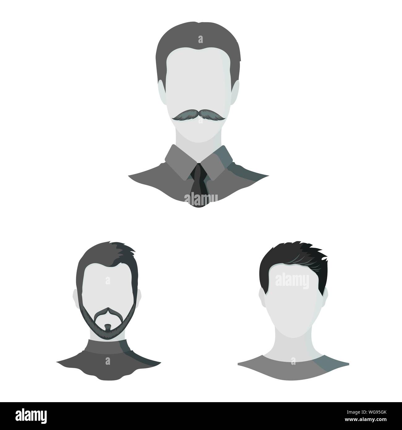 Vector design of character and profile sign. Set of character and dummy ...