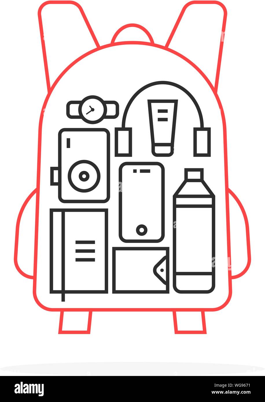 Camera inside the bag Stock Vector Images - Alamy