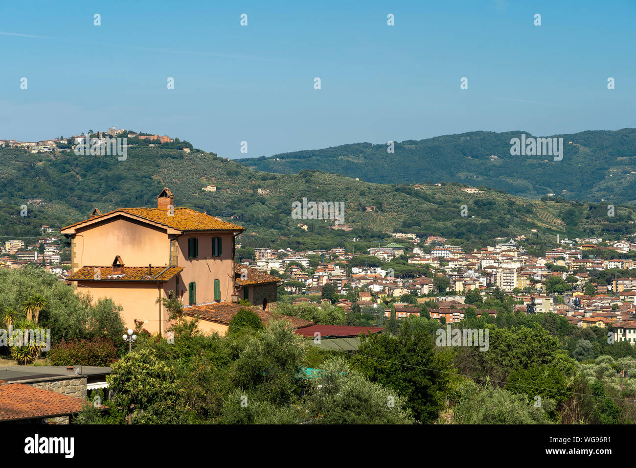 Rural landscape from Buggiano Castello, historic town near Pescia ...