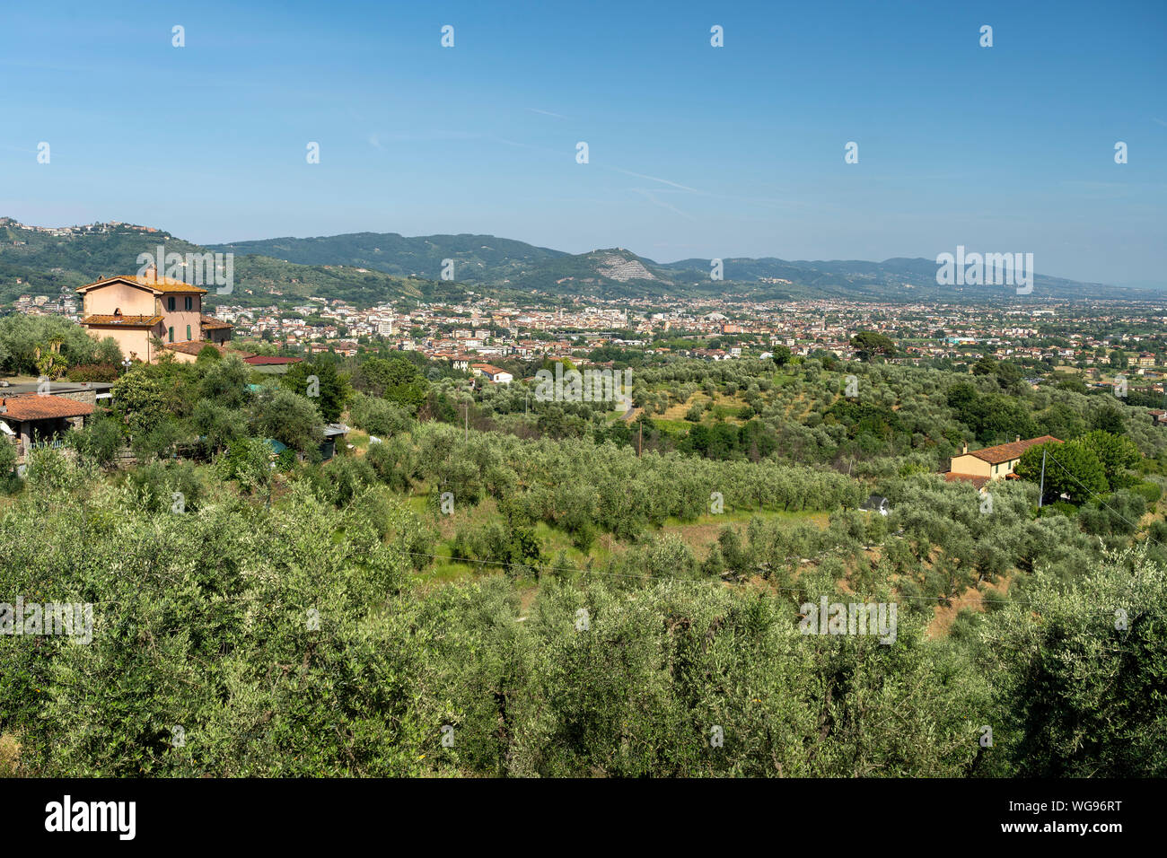 Rural landscape from Buggiano Castello, historic town near Pescia ...