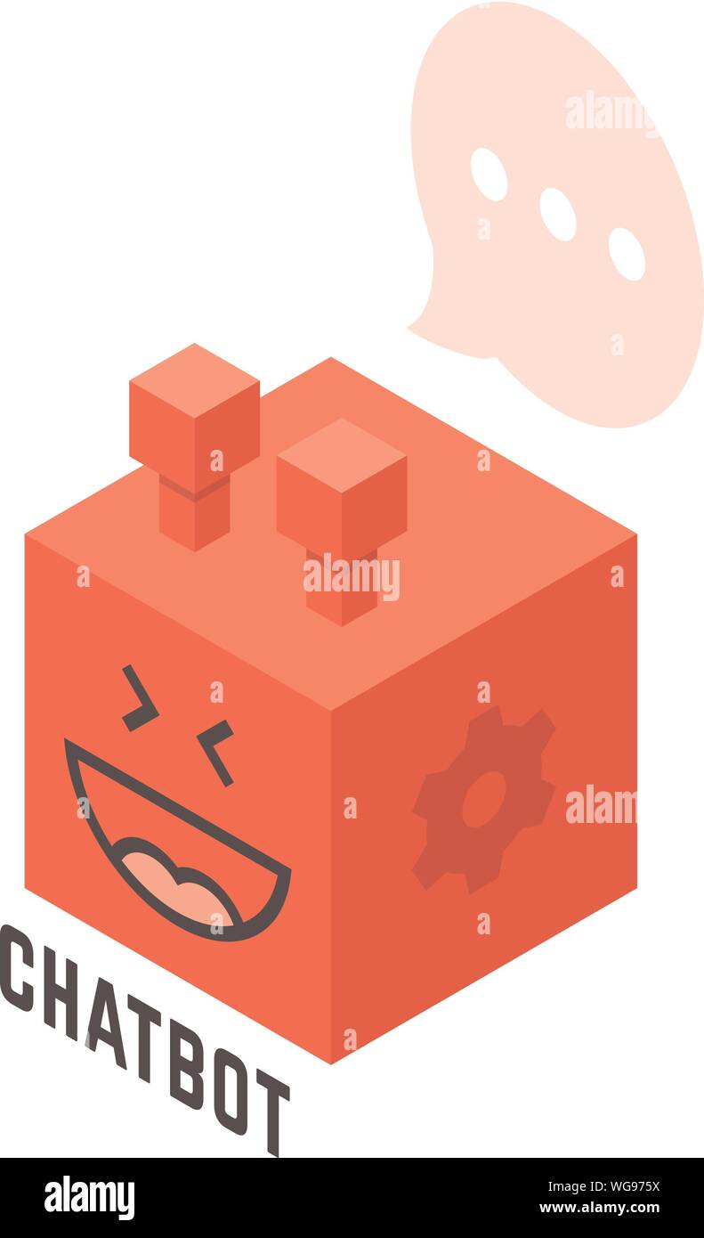 isometric chatbot icon like emoji face Stock Vector Image & Art - Alamy