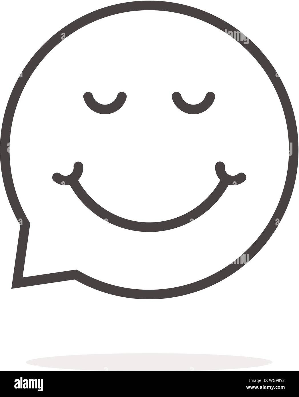 thin line enjoy emoji speech bubble logo Stock Vector Image & Art - Alamy