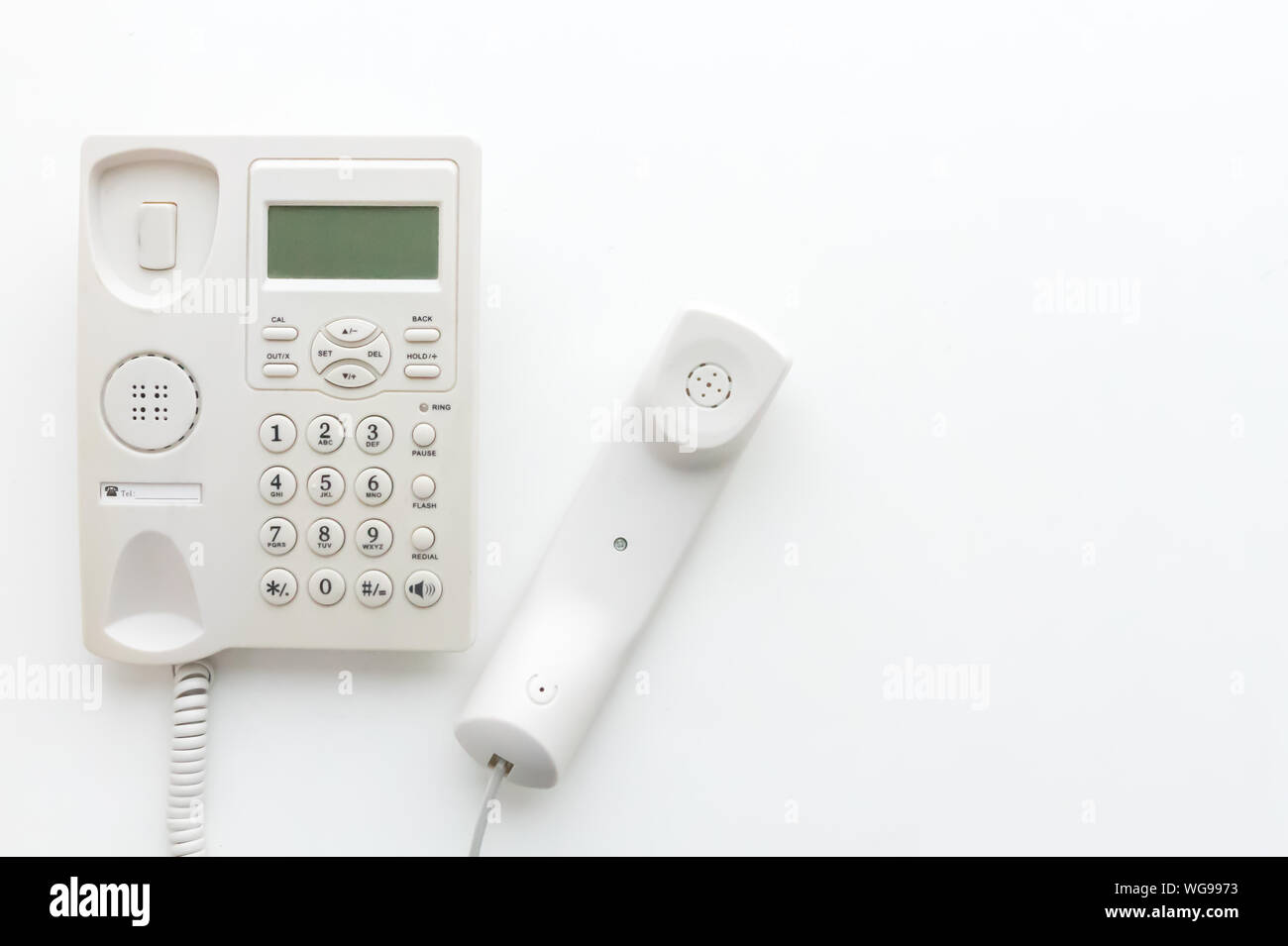 Telephone white background hi-res stock photography and images - Alamy