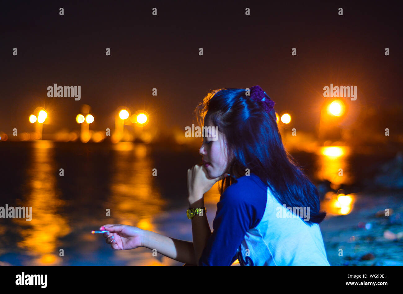 Woman Smoking Side View High Resolution Stock Photography and Images ...