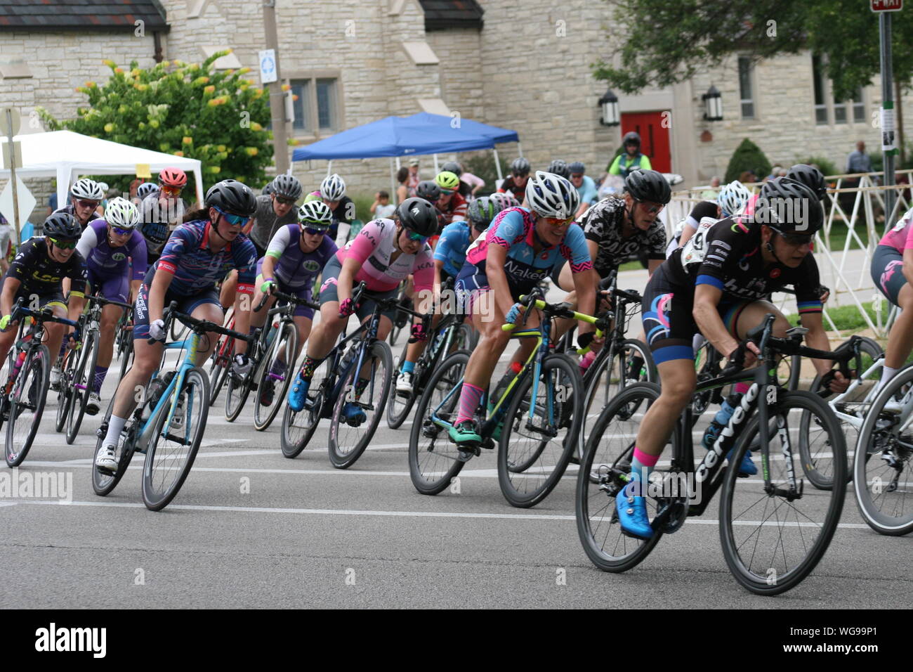 Leaning into turn two Stock Photo - Alamy