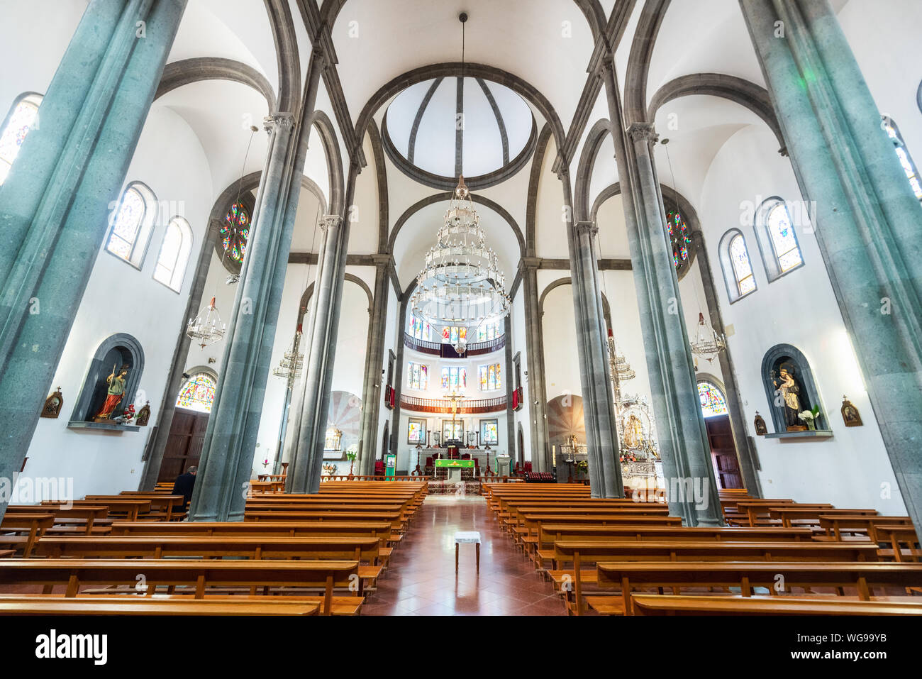 Moya, Spain - February 22, 2019: Interior of Moya church in Gran ...