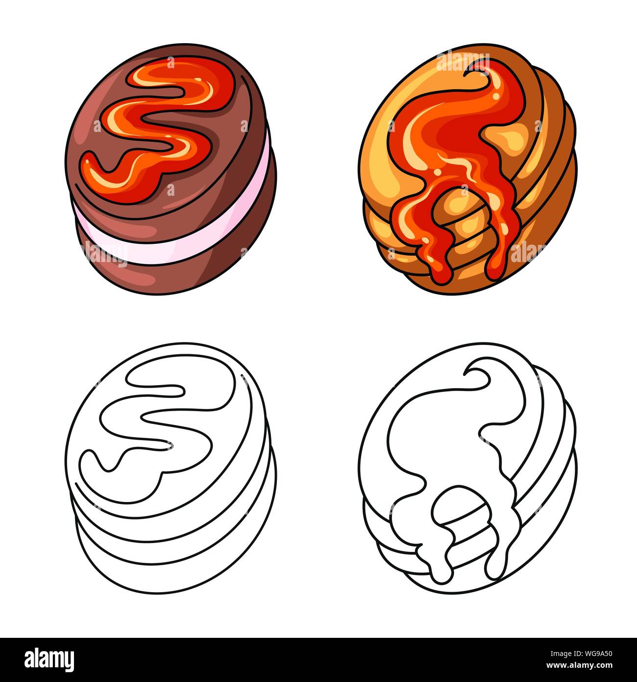 Vector design of confectionery and culinary logo. Set of confectionery ...