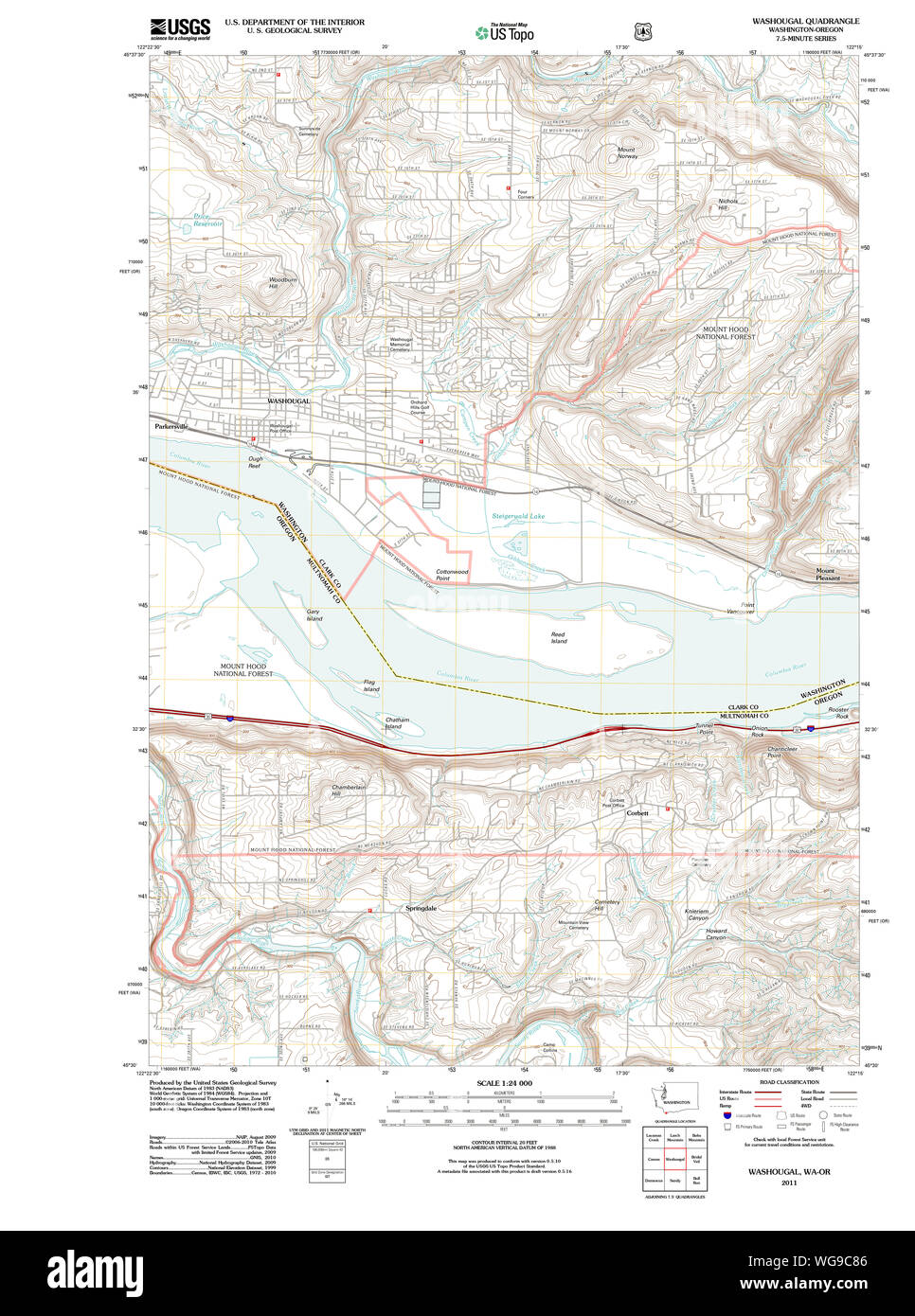 Usgs washington state map hi-res stock photography and images - Alamy