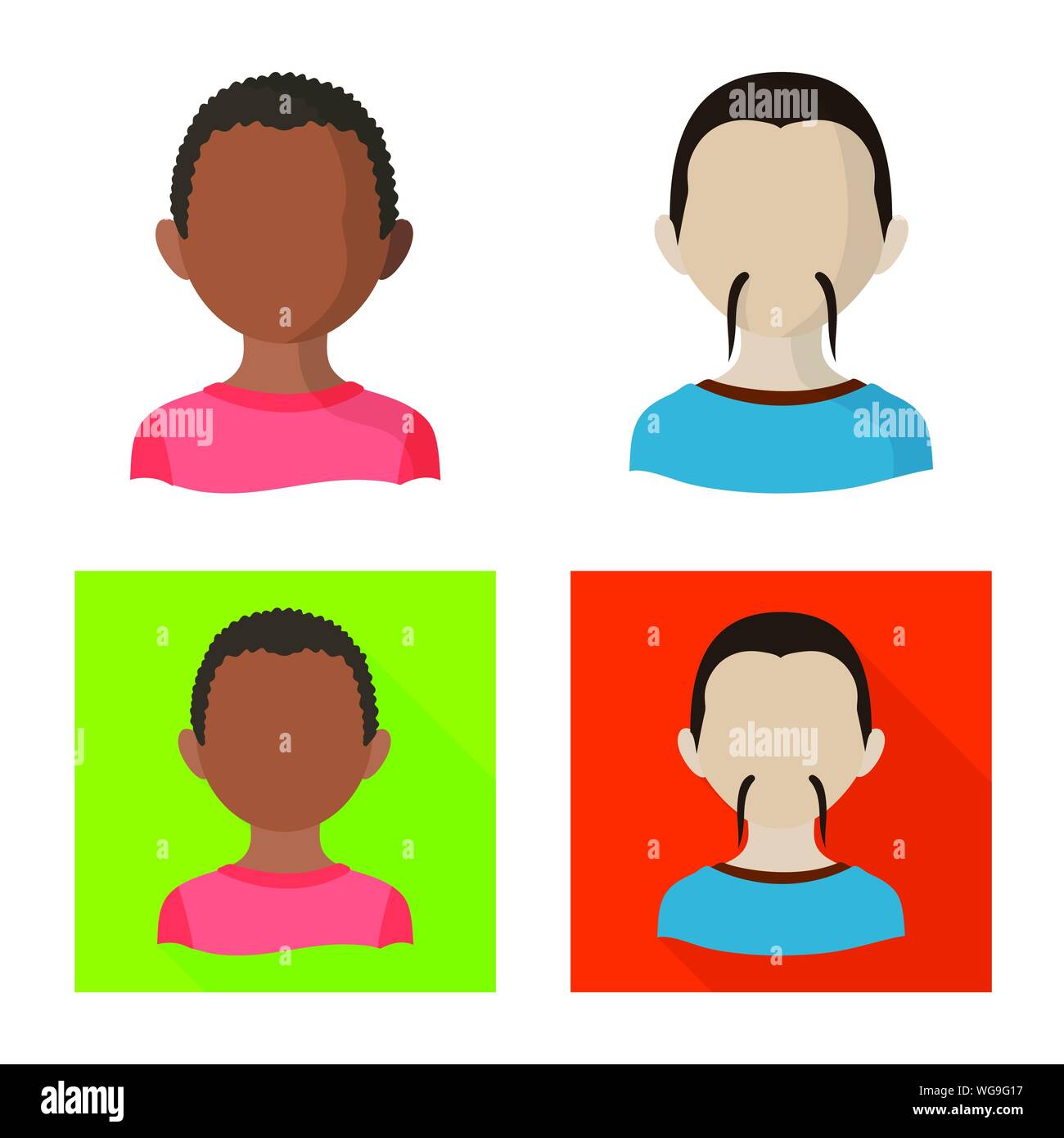 Vector illustration of imitator and resident icon. Collection of ...