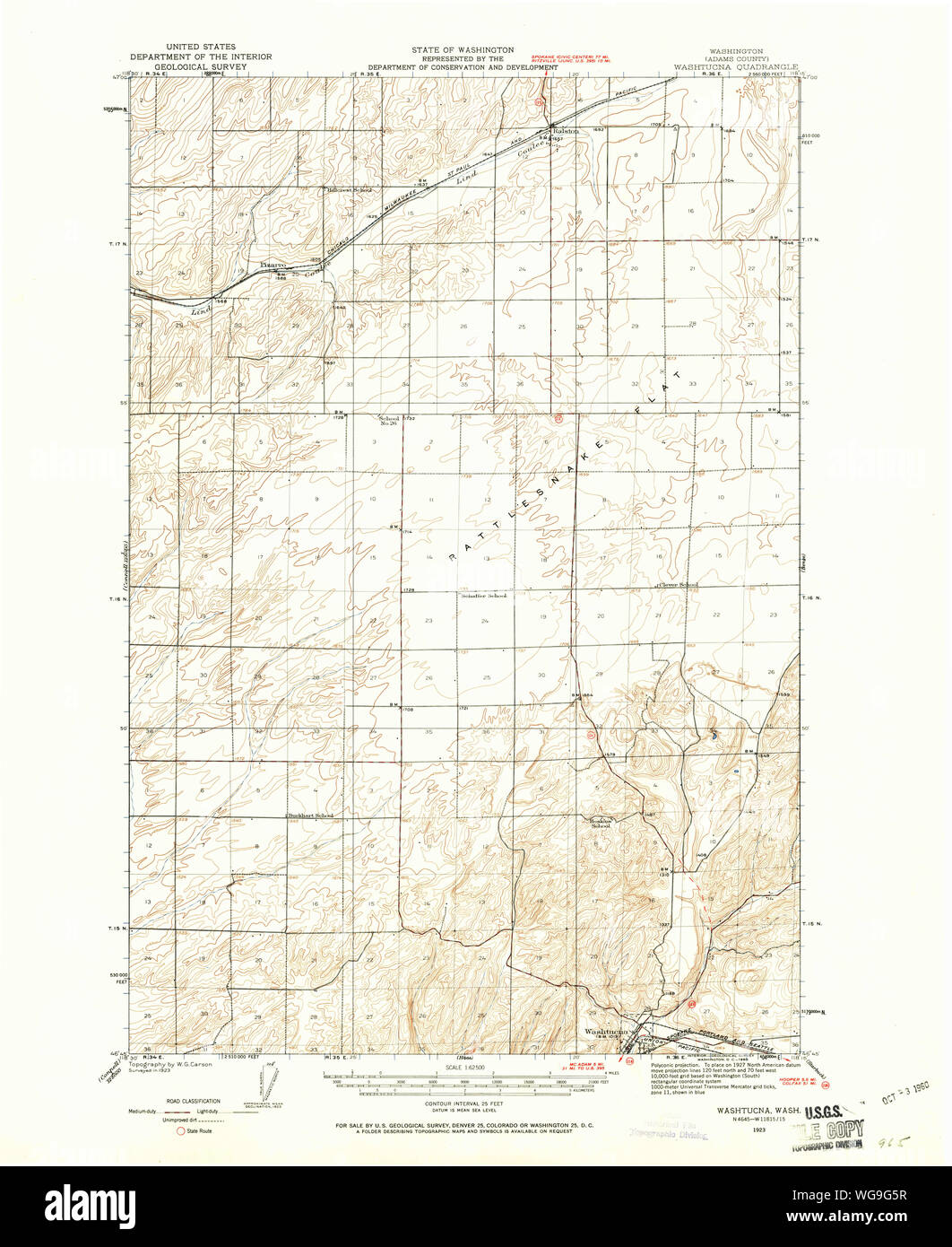 Washtucna map hi-res stock photography and images - Alamy