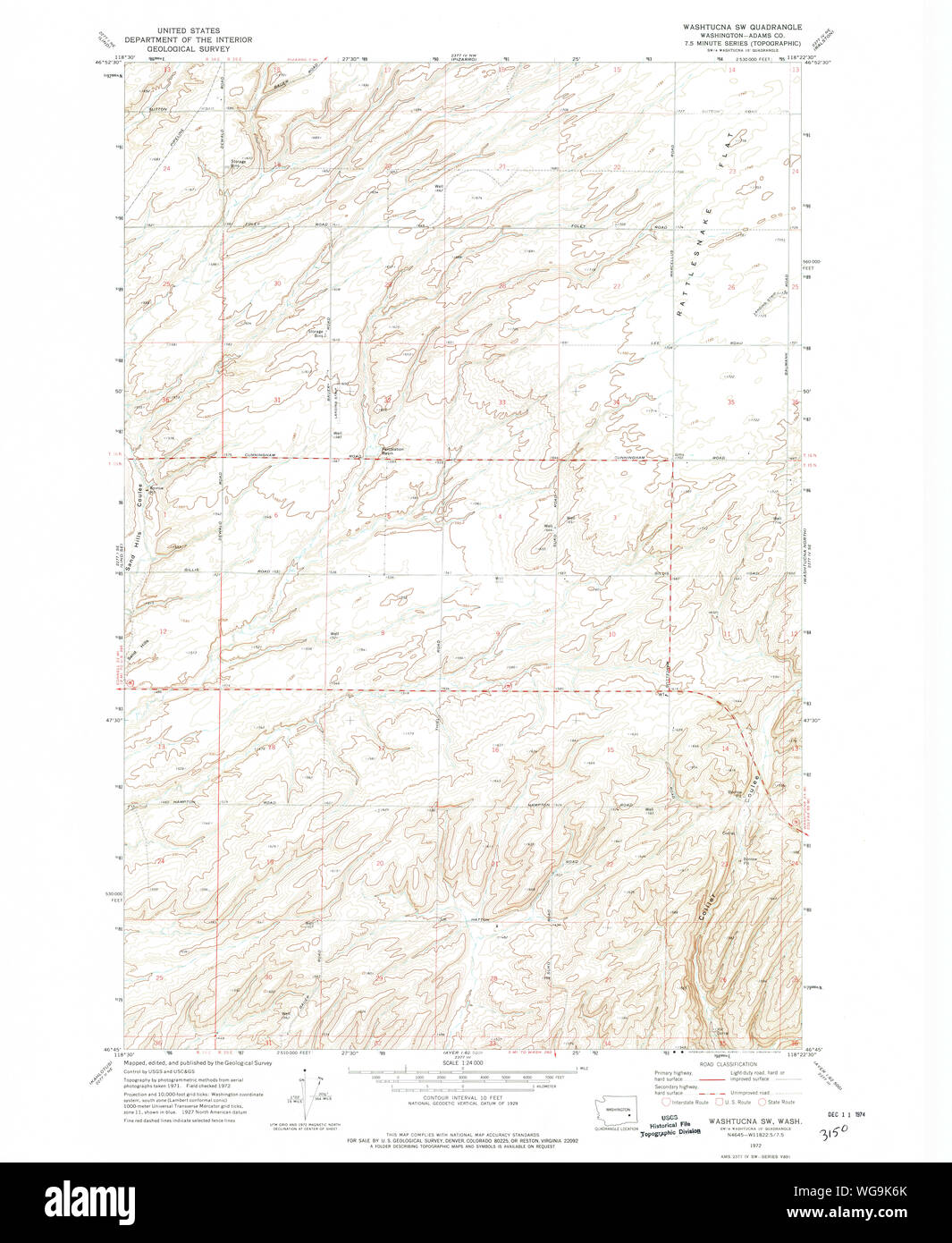 Washtucna map hi-res stock photography and images - Alamy