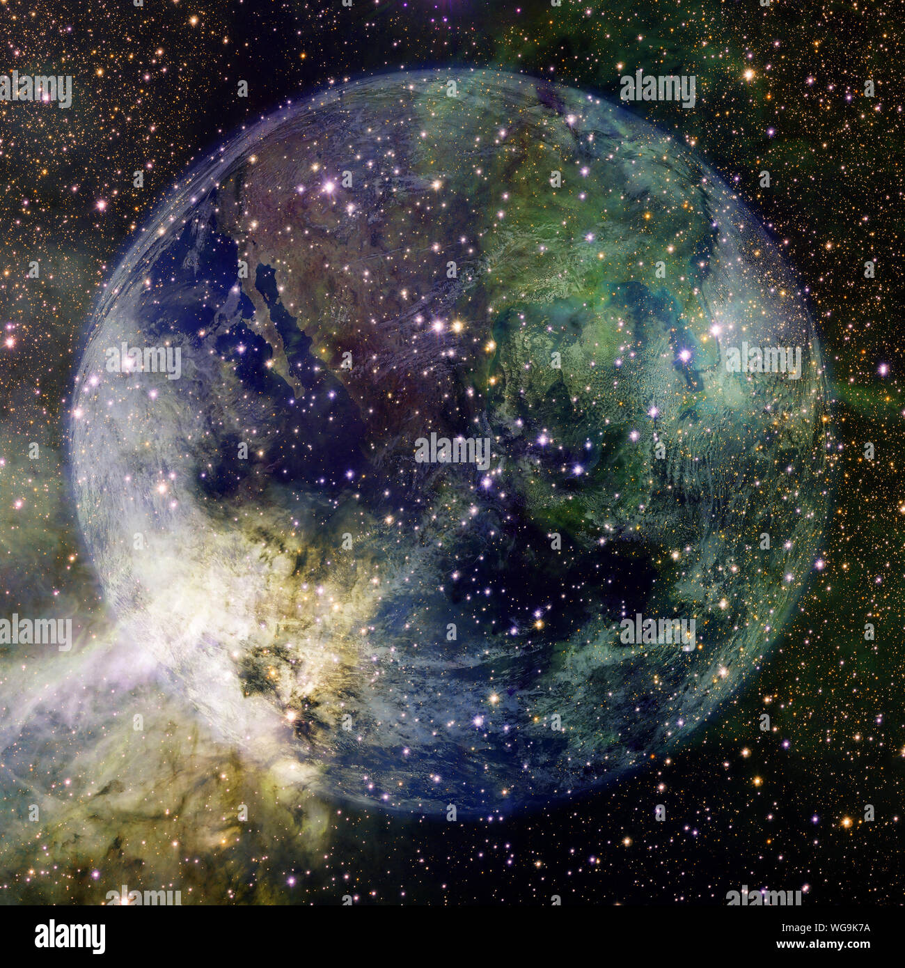 Earth. Space art. Outer space. Elements of this image furnished by NASA ...