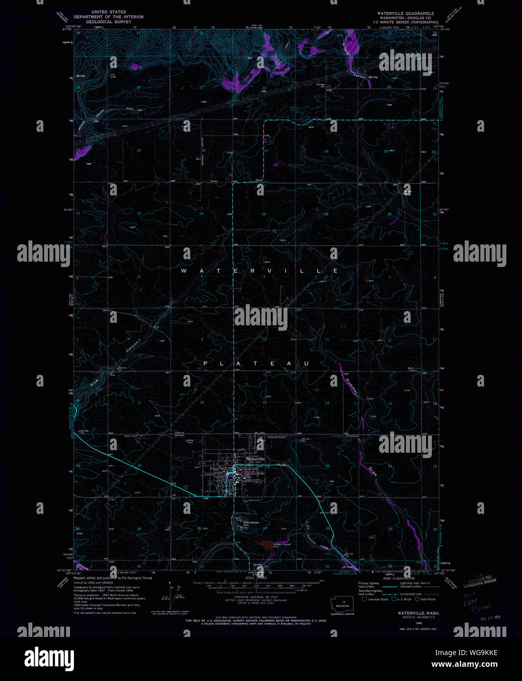 Map of waterville washington hi-res stock photography and images - Alamy