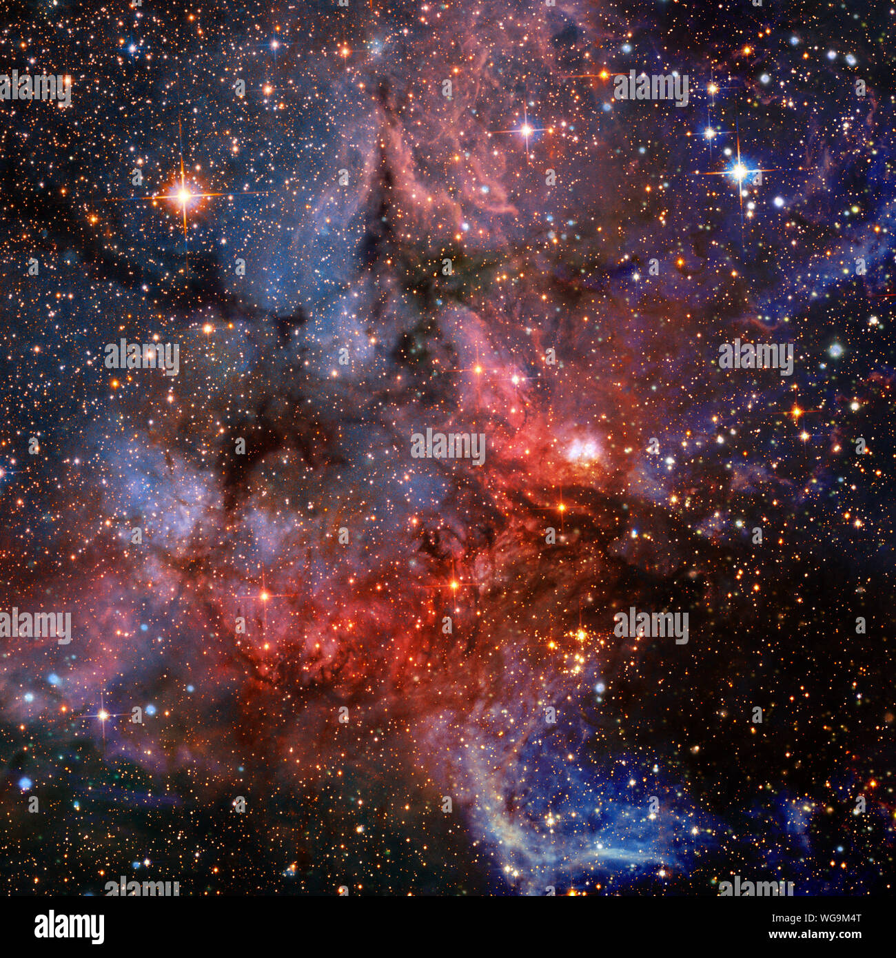 Nebula, starfield, cluster of stars in outer space. Beauty of endless ...