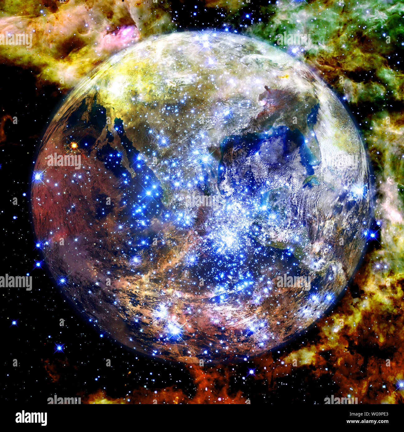 Earth. Space art. Outer space. Elements of this image furnished by NASA ...