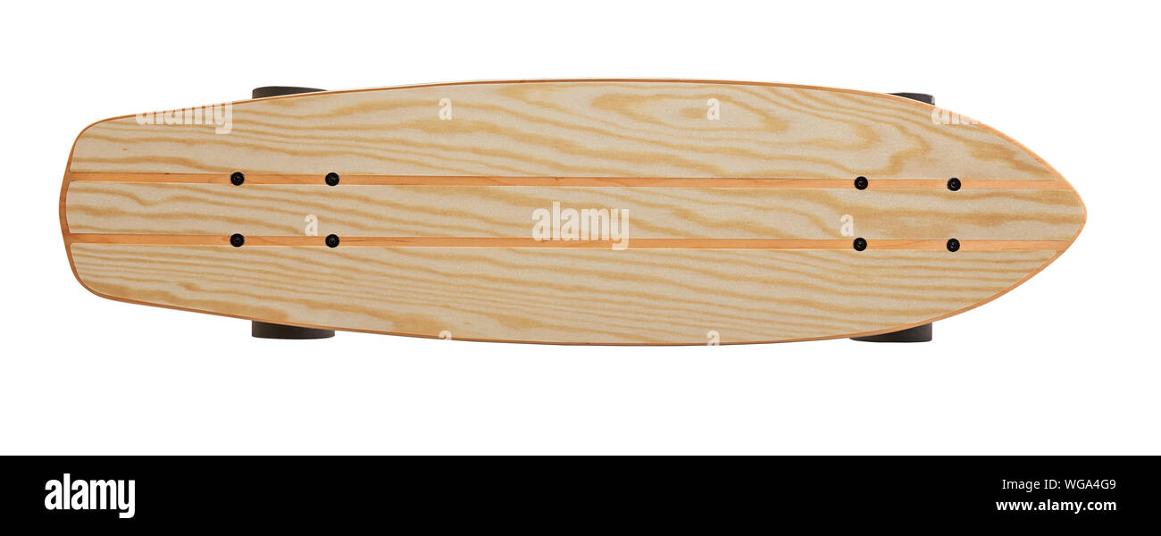Wooden skate board with Wooden texture isolated on a white background ...