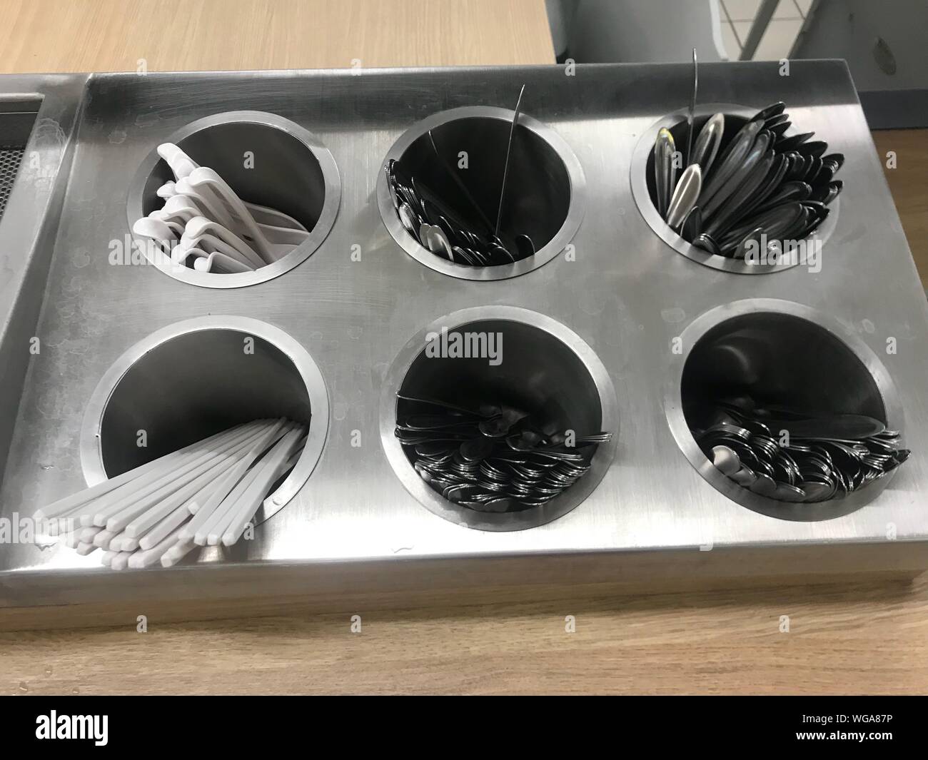 Cutlery in container hi-res stock photography and images - Alamy