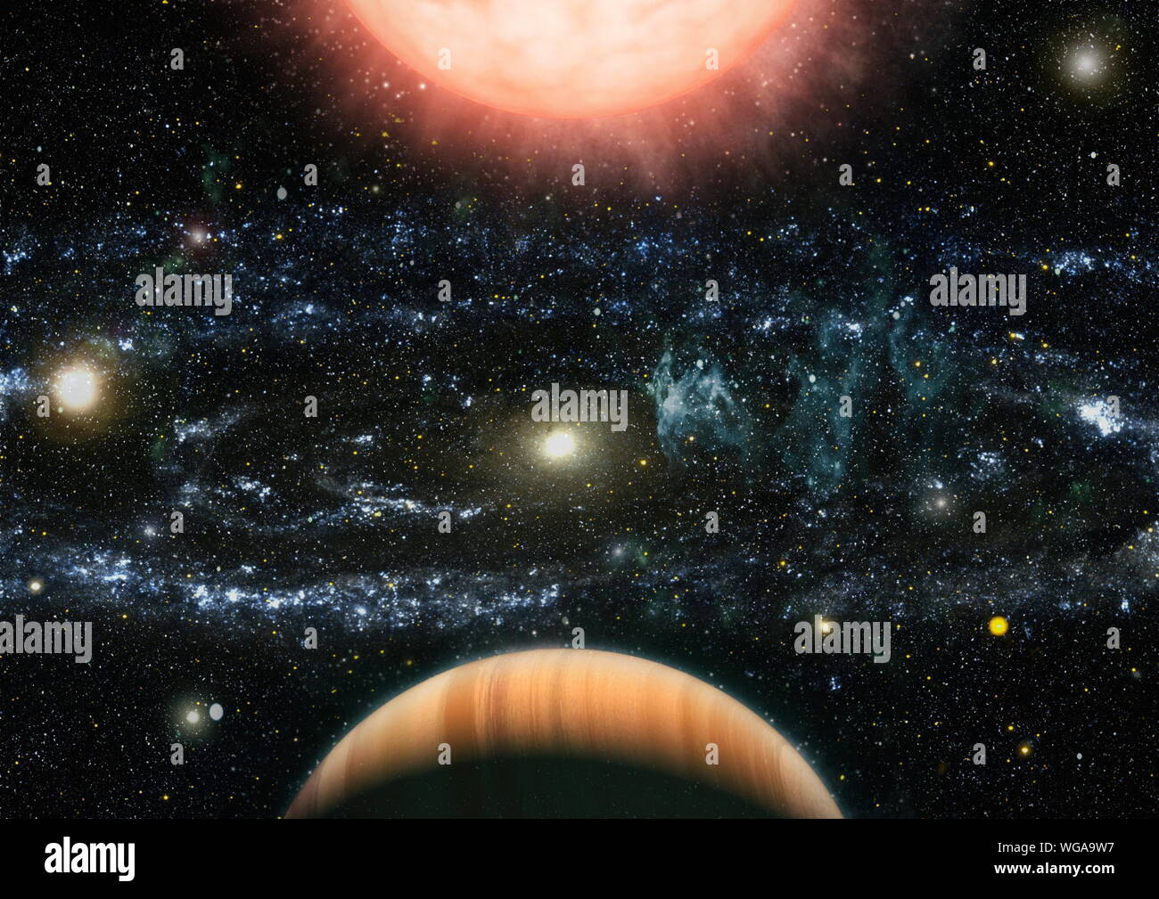 Cosmic clouds of mist on bright colorful backgrounds. Elements of this ...