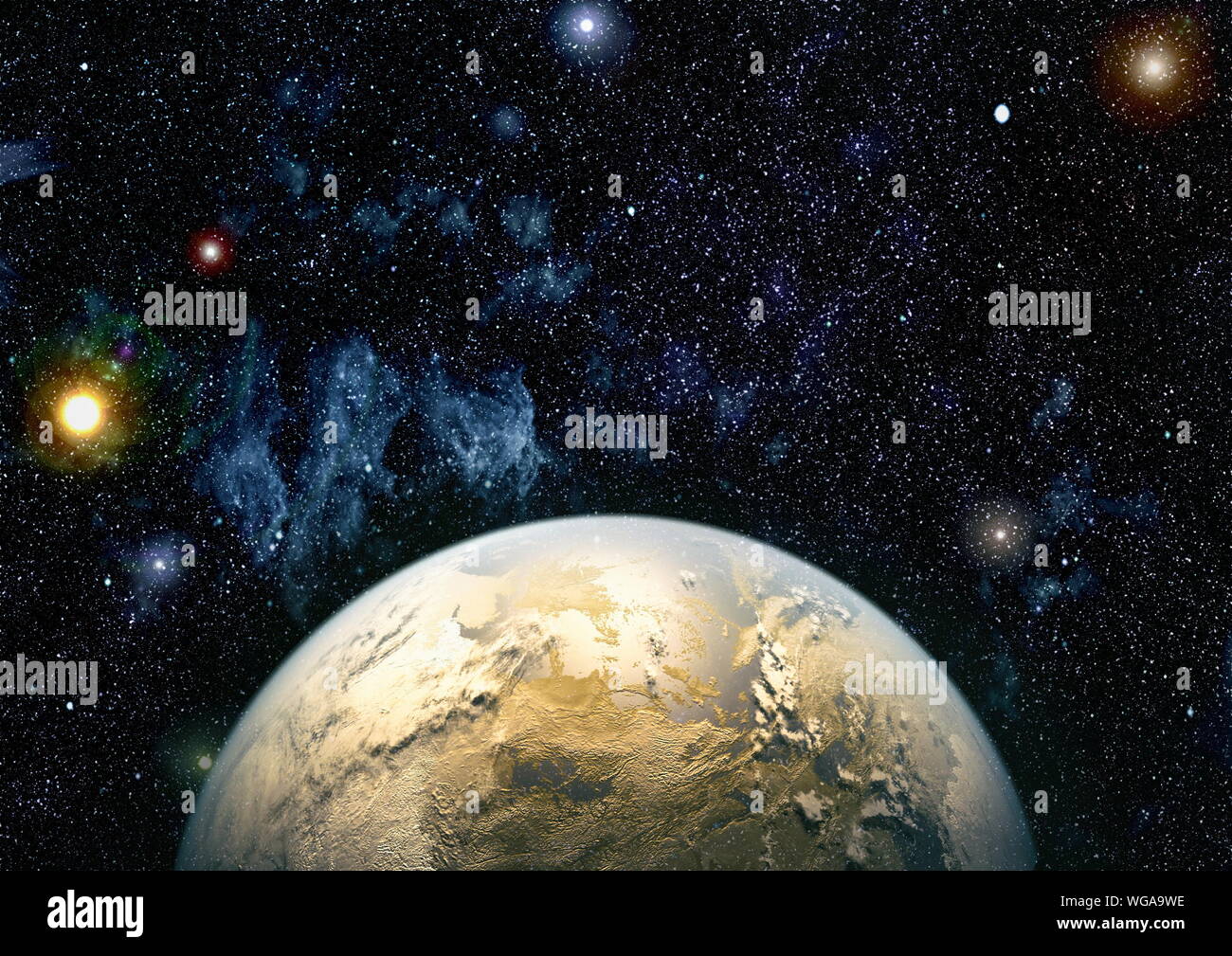 Cosmic clouds of mist on bright colorful backgrounds. Elements of this ...