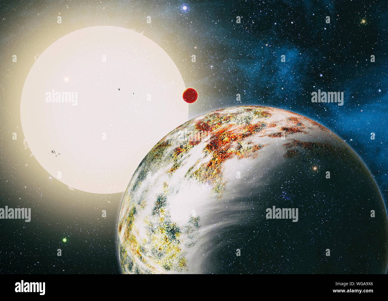 Cosmic clouds of mist on bright colorful backgrounds. Elements of this ...