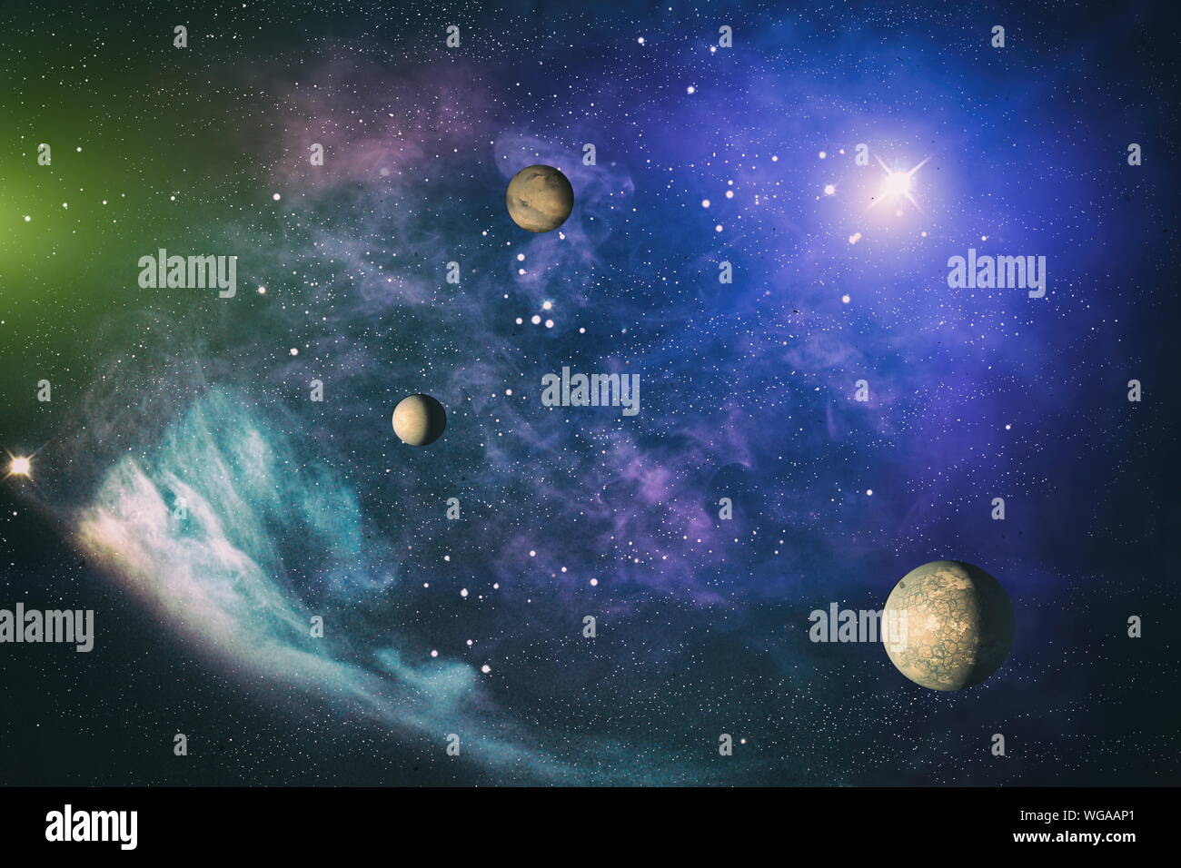 Cosmic clouds of mist on bright colorful backgrounds. Elements of this ...