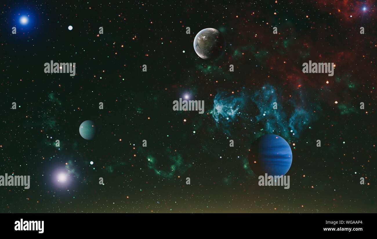 Cosmic clouds of mist on bright colorful backgrounds. Elements of this ...