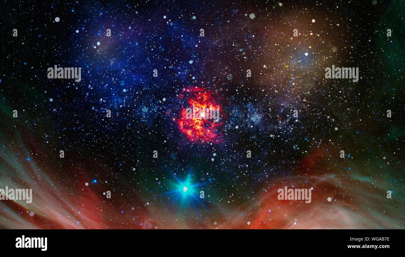 Cosmic clouds of mist on bright colorful backgrounds. Elements of this ...