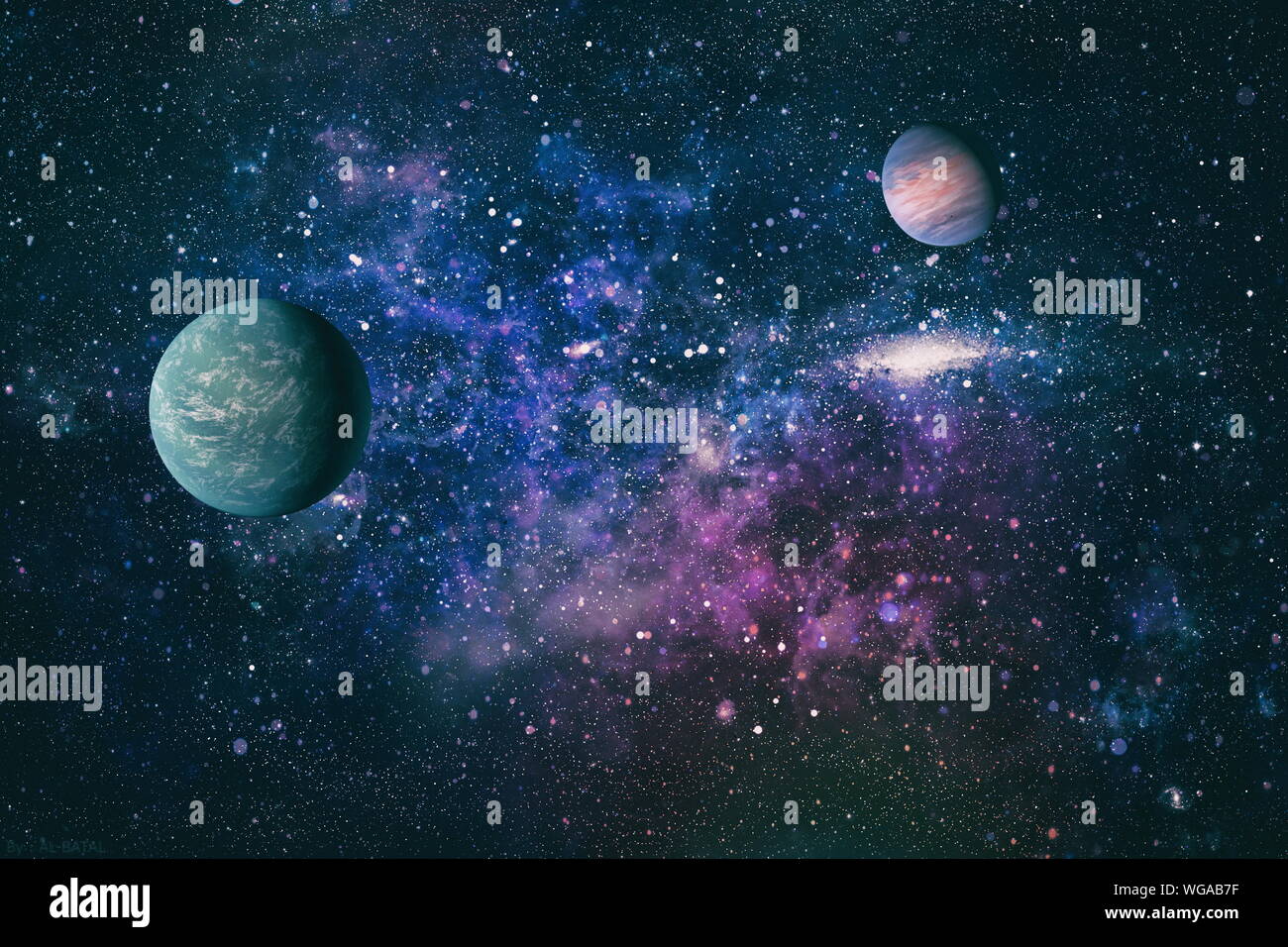 Cosmic clouds of mist on bright colorful backgrounds. Elements of this ...