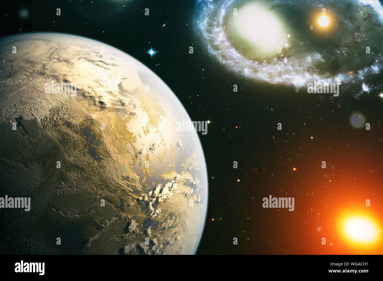 Cosmic clouds of mist on bright colorful backgrounds. Elements of this ...