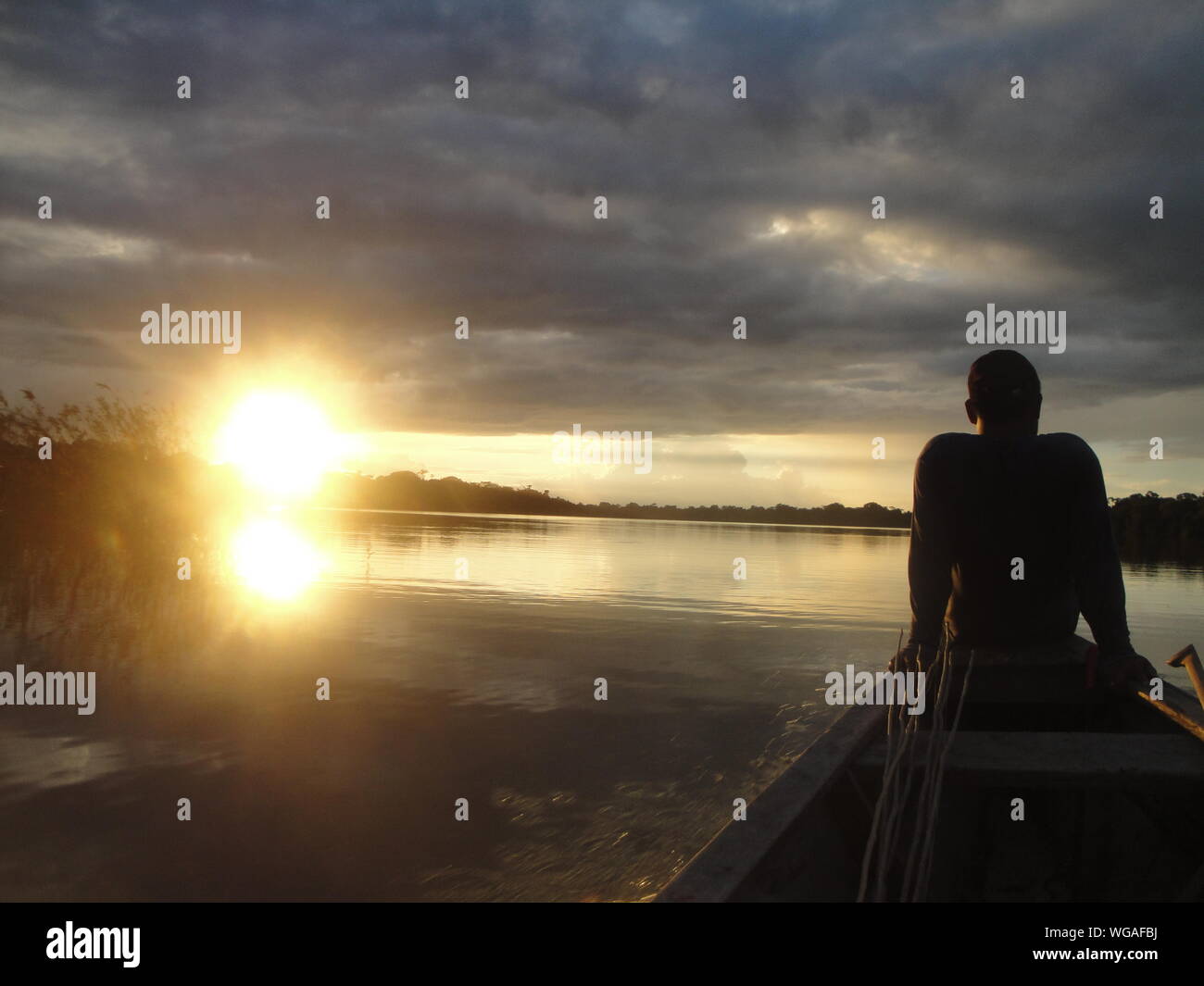 Amazon River Sunset Boat High Resolution Stock Photography and Images ...