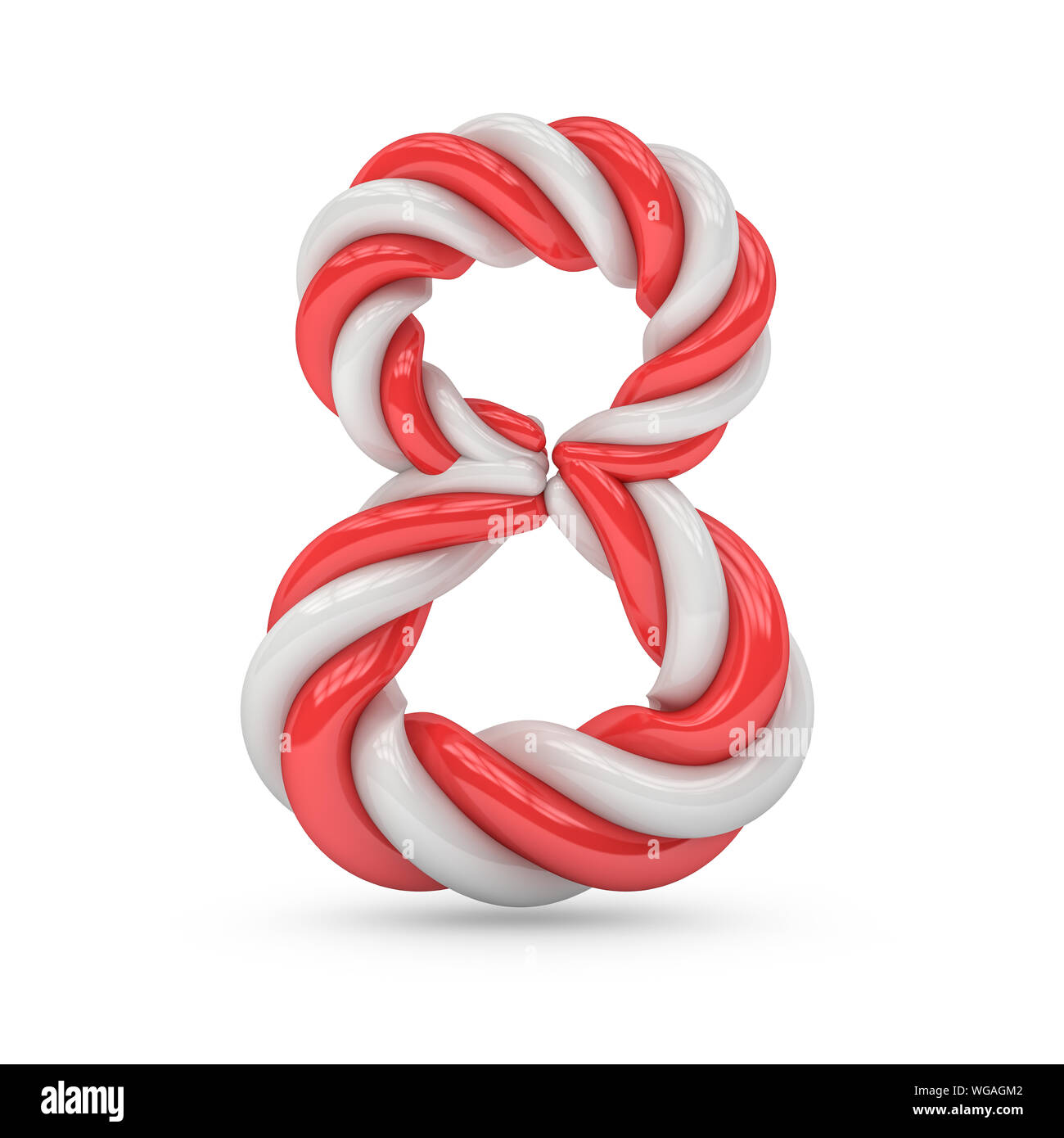Uppercase candy and sugar font. Digit eight. 3D rendering Stock Photo ...