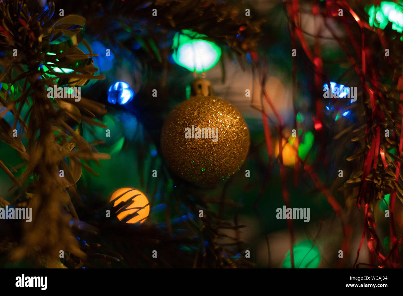 Christmas tree. low key close up Stock Photo - Alamy