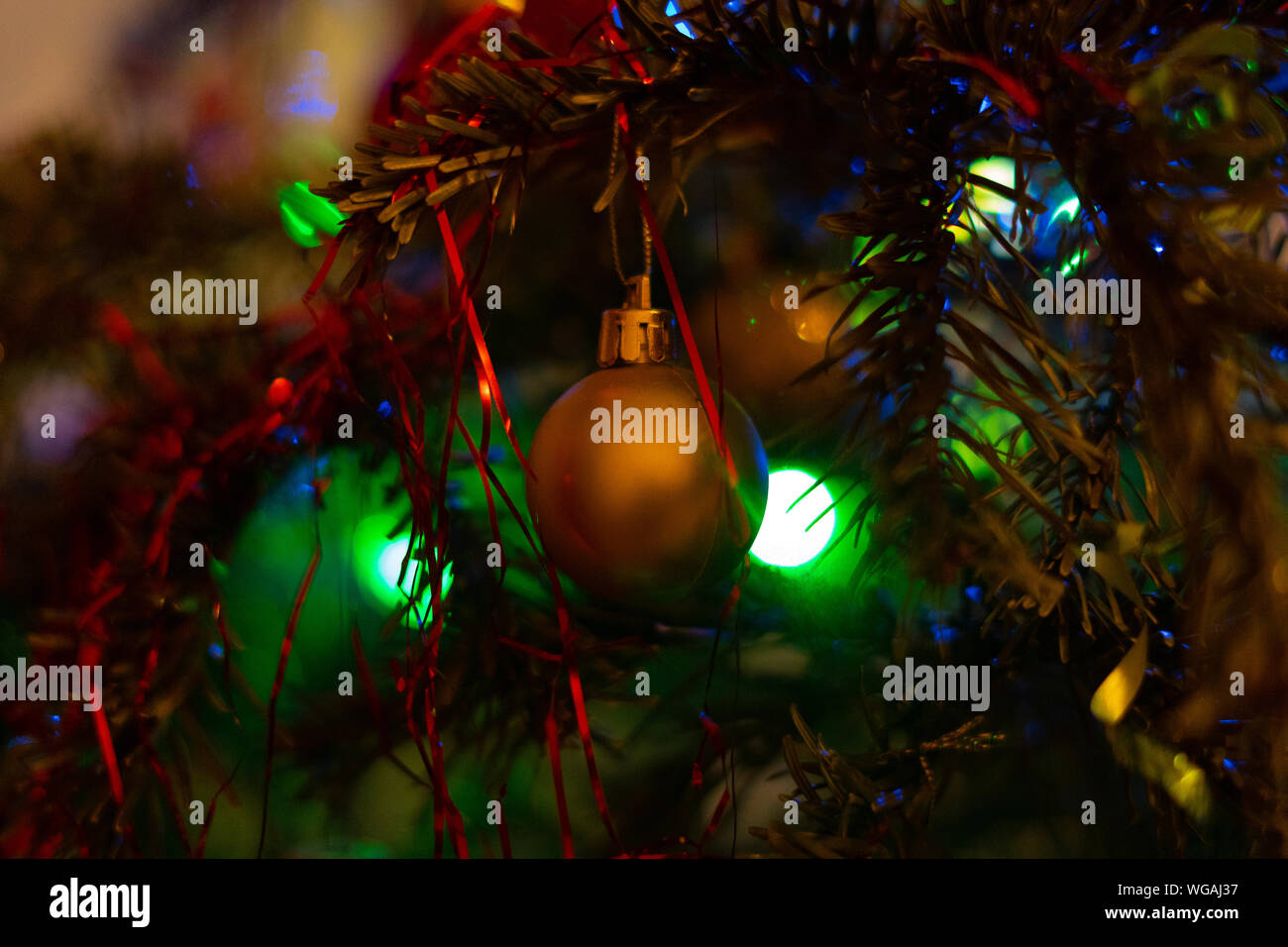 Christmas tree. low key close up Stock Photo - Alamy