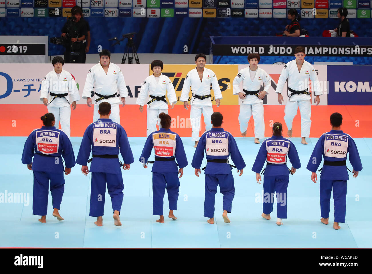 Nippon Budokan, Tokyo, Japan. 1st Sep, 2019. (Top-Bottom) Japan team ...