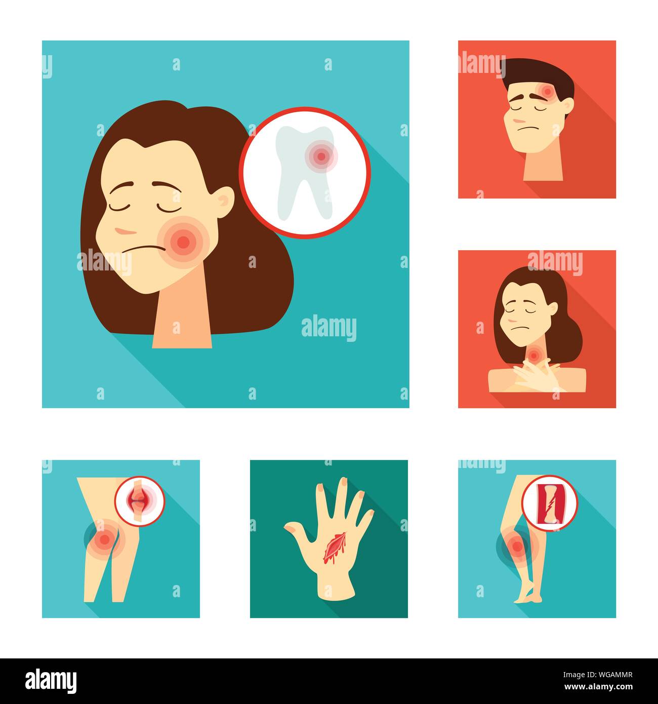 Isolated object of damage and wound sign. Set of damage and rendering ...