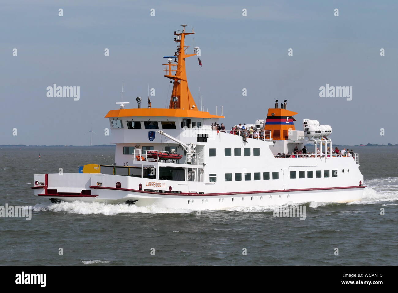 The passenger ferry Langeoog III on June 24, 2019 on the way from ...