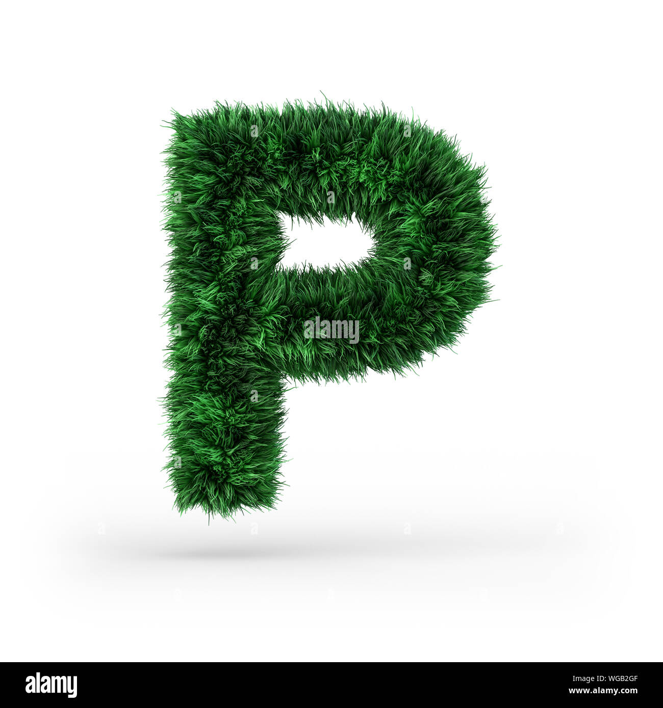 Uppercase green and ecology font. Letter P. 3D rendering Stock Photo ...